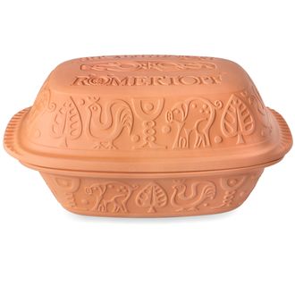 R&ouml;mertopf R&ouml;mertopf Br&auml;ter Klassiker aus Naturton, Dampfgarer 4 Liter f&uuml;r bis zu 6 Personen, Keramik-Schmortopf f&uuml;r Backofen & Mikrowelle, Unterteil glasiert, f