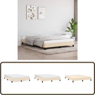 vidaXL Cadre de lit sans matelas crème 140x200 cm tissu - Cadre De Lit - Lit Double - Literie - Meuble Chambre - Chambre Adulte