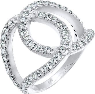 Elli Ring Damen Liebe Knoten mit Kristalle in 925 Sterling Silber