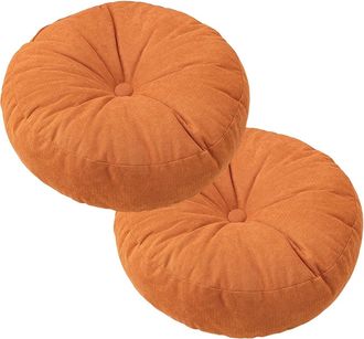 Generic 2 PCS Meditationskissen Yoga Kissen Bodenkissen Rund Plüschkissen Gefüllt Sofakissen Bequeme Wohnkultur Sitzkissen Bodenkissen für Home Couch Stuhl Be