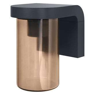 Osram Außenwandleuchte E27 Amber, Vintage-Wandleuchte mit Aluminiumgehäuse in Dunkelgrau, IP44-Schutz, stoßfest IK03, für Terrasse und Balkon