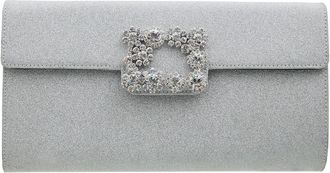 Roger Vivier Clutches - Flower Buckle Clutch - Gr. unisize - in Silber - f&uuml;r Damen