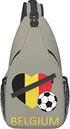 Generic Sac De Poitrine JAime Le Football Belge Petit Sac &Agrave; Dos Multifonctionnel Femme Sacs Poitrine, Pour Excursion, Randonn&eacute;e, Camping
