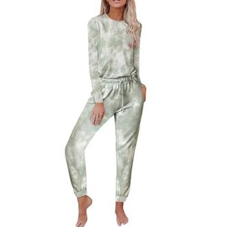 Generic Surv&ecirc;tement pour femme - Ensemble complet &agrave; manches - 2 pi&egrave;ces - Poche de loisirs - Pantalon de surv&ecirc;tement pour femme - Ensemble de sport pour femme,