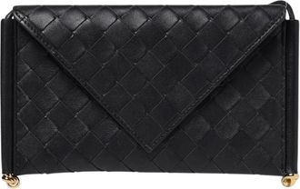 Bottega Veneta Femme, Sacs, Noir, Taille: ONE Size Portefeuille en cuir tress&eacute; avec rabat