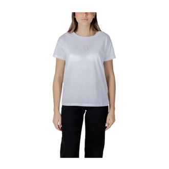 A|X Armani Exchange Baumwoll-Rundhals-T-Shirt mit Logo-Detail - - Tops - Damen - Wei&szlig; - S