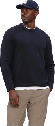 Selected Slmmike Light LS Knit Crew Neck - - Knitwear - Herren - Blau - M