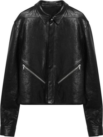 Rick Owens Homme, Vestes, Noir, Taille: XL Giubbotto Pelle