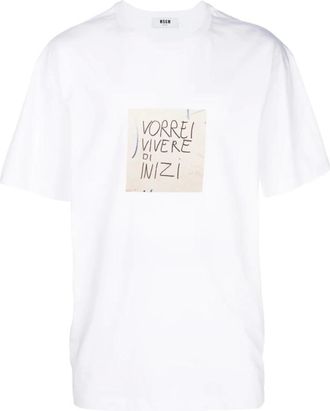 Msgm Msgm, Homme, Tops, Blanc, Taille: S T-Shirt