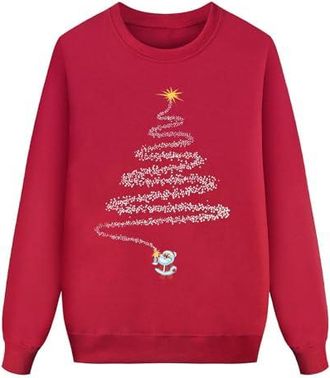 Generic Sweats assortis pour la famille avec imprim&eacute; sapin de No&euml;l, tenues confortables &agrave; motif de P&egrave;re No&euml;l paillet&eacute;, pull de vacances pour maman et moi, hau