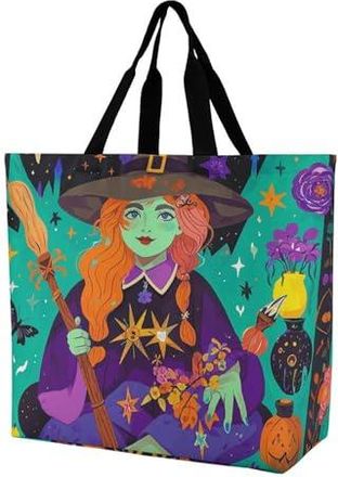 Generic Magie Sorci&egrave;re Sorcellerie Boh&egrave;me Sac Fourre-Tout Imperm&eacute;able Tote Bag R&eacute;utilisable Sac &Agrave; Bandouli&egrave;re Pour Travail Shopping Gym