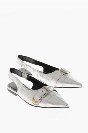 Givenchy Lam&eacute;-Leder-Ballerinas ESCARPINS mit Slingback-Design Gr&ouml;&szlig;e 36
