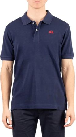 La Martina Kurz&auml;rmeliges Baumwoll-Piqu&eacute;-Poloshirt - Tex - - Tops - Herren - Blau - 4XL