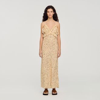Sandro Robe longue imprim&eacute; fleur