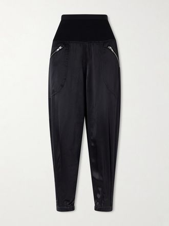 Co Verk&uuml;rzte Jogginghose Aus Seidensatin Mit Rei&szlig;verschl&uuml;ssen - Schwarz