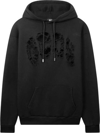 GCDS Gcds - Sweat &agrave; capuche logo laser - Homme - Sweatshirts et sweats &agrave; capuche - Noir - Taille: XL