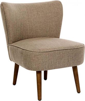 PEGANE Fauteuil de salon crapaud scandinave avec pieds en bois, coloris beige - Longueur 57 x Profondeur 69 x Hauteur 72,5 cm