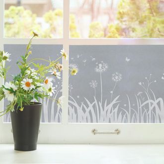 Amigo Fensterfolie, Sichtschutzfolie, Milchglasfolie, Klebefrei Buntglasfolie, Abziehbar Blumenmuster, Elektrostatische Haftfolie f&uuml;r K&uuml;che, Badezimmer, Kin