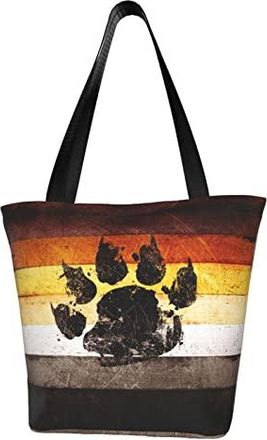 AOOEDM Bear Gay Flag Tote Bag Femmes Capacit&eacute; &Eacute;paule &Eacute;picerie Sacs