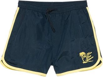 Dr&ocirc;le de Monsieur Homme, Maillots de bain, Bleu, Taille: XL Short Plage Slogan Palmiers