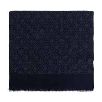Ferragamo Gancini Wollschal - - Accessories - Herren - Blau - ONE SIZE
