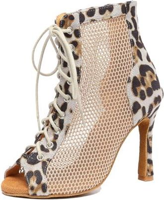 Miyoopark Chaussures de danse pour femme - Talon haut - Bottes de soir&eacute;e latine, L573 Leopard Talon 10 cm, 41.5 EU