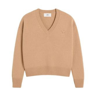 Ami Casual Beiger Woll-Kaschmir-Pullover - - Knitwear - Damen - Beige - L