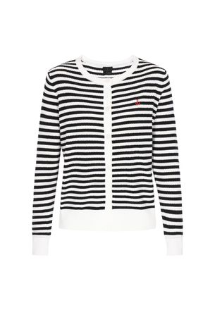 Dreimaster Dreimaster Strickjacke Frauen cremewei&szlig;er schwarzer Streifen