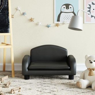 vidaXL Vidaxl - Canap&eacute; pour enfants noir 50x40x30 cm similicuir