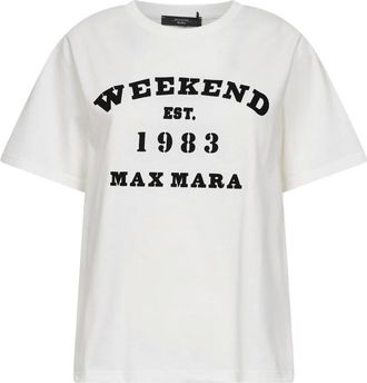 Max Mara Femme, Tops, Blanc, Taille: 40 FR T-shirt &agrave; manches courtes
