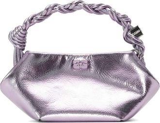 Ganni Bou Mini-Tasche im Metallic-Look - Rosa