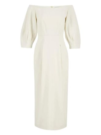 Gabriela Hearst robe mi-longue Majano à épaules dénudées - Tons neutres