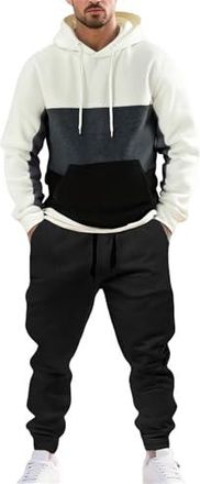 Generic Ensemble Jogging Homme, Sweat Hoodies &Agrave; Manches Longues Et Pantalon De Jogging Ensemble De 2 Pi&egrave;ces, Doux Et Surdimensionn&eacute;, V&ecirc;tements Chaud Travail D