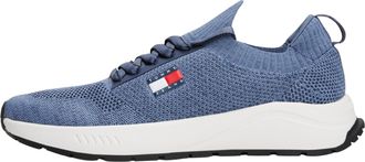 Tommy Jeans Herren Runner Sneaker Knitted Low Top, Blau (Blue Moment), 42