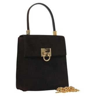 Ferragamo Pre-owned Wildleder handtaschen - - Pre-owned - Damen - Schwarzk - ONE SIZE