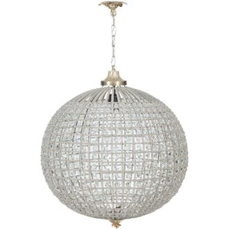 Biscottini International Biscottini - Lustre en laiton coulé et pierres de crystal diam. 40XH40 cm