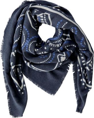 Oui Damen Tuch oversized geschnitten Platziertes Motiv