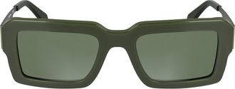 Calvin Klein Jeans Unisex Adult Sunglasses CKJ25606S - Green with Solid Khaki Lens