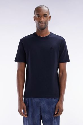 Eden Park T-shirt En Jersey De Coton Slub Marine Coupe Droite