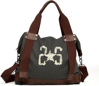 2Star Borsone in Tela ed Ecopelle con Tracolla - - Bags - Damen - Grau - ONE SIZE