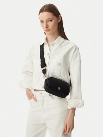Tommy Hilfiger Handtasche Tommy Hilfiger Th Logotape Camera Bag AW0AW18741 Schwarz
