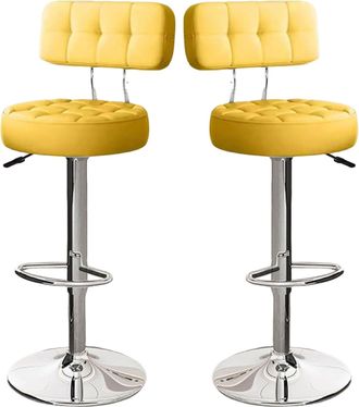 Generic Drehbare, H&ouml;henverstellbare Barhocker, 2Er-Set, Dick Gepolsterte R&uuml;ckenlehne mit Fu&szlig;st&uuml;tze, Barhocker Aus Pu-Leder f&uuml;r K&uuml;che, Esszimmer, Wohnzimmer