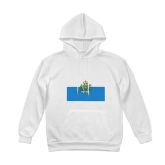 Generic Sweat &Agrave; Capuche Patriotique Saint-Marin Drapeau Amusant Drapeau Imprim&eacute; Graphique Sweat &Agrave; Capuche avec Poches Doublure Polaire Femmes Hoodie Plusieurs