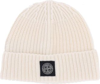 Stone Island Virgin Wool Logo Beanie