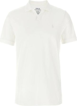 Ralph Lauren Homme, Tops, Blanc, Taille: M Polo Blanc en Coton Piqu&eacute;