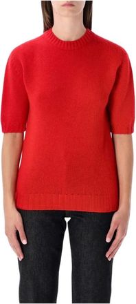 Fabiana Filippi Femme, Pulls, Rouge, Taille: 34 FR Short Sleeve Knit Top