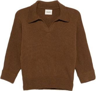 Khaite Pull Col Polo Herve - Femme - Pulls - Brun - Taille: 40 FR