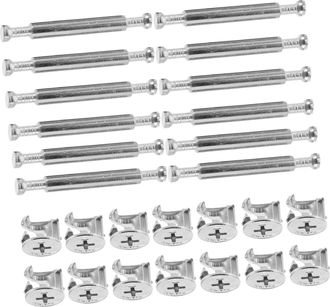 Lurrose 10 S&auml;tze M&ouml;belverbinder Exzenter Cam Lock Doppelkopf Schrauben Zinklegierung Kopfteile Stabile Schrankverbinder f&uuml;r M&ouml;belbau und Schubladenmontage