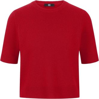 Riani Kurzarm Woll-Kaschmir Pullover - - Knitwear - Damen - Rot - XS