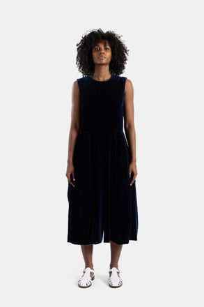 Comme Des Gar&ccedil;ons Womens Navy Velvet Jumpsuit Blue Jumpsuits Dress